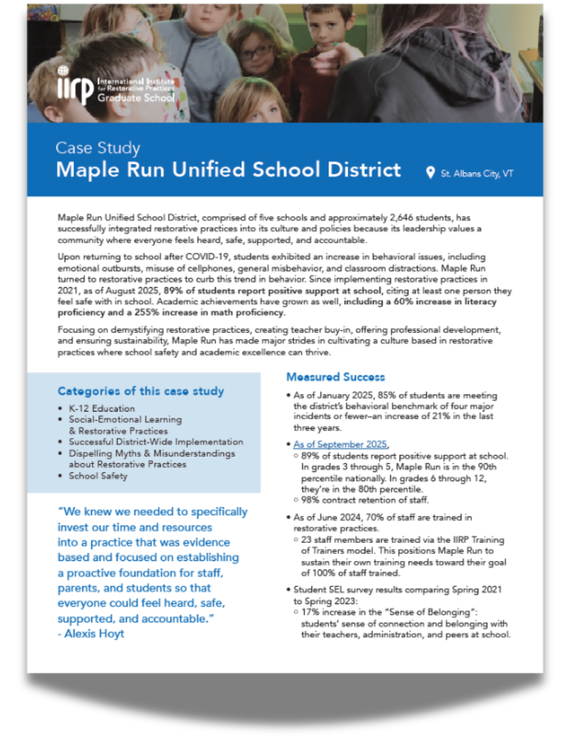 Maple Run Unified School District - IIRP Graduate School